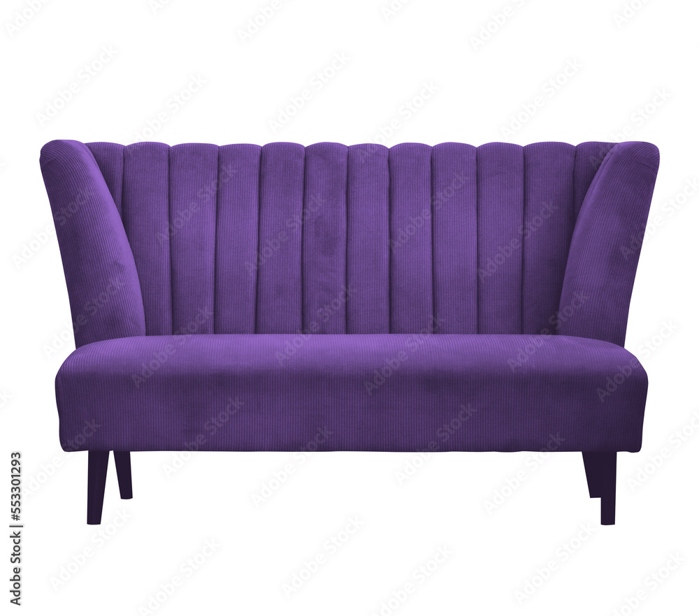 Elegant Purple Sofa Couch Isolated on Transparent Background PNG Stock ...
