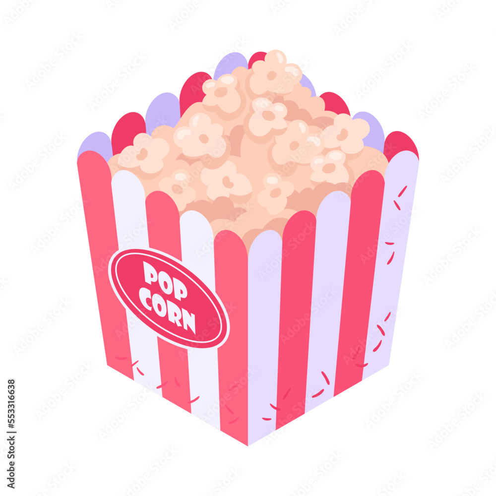 Cinema Popcorn Isometric Composition Stock Vector | Adobe Stock