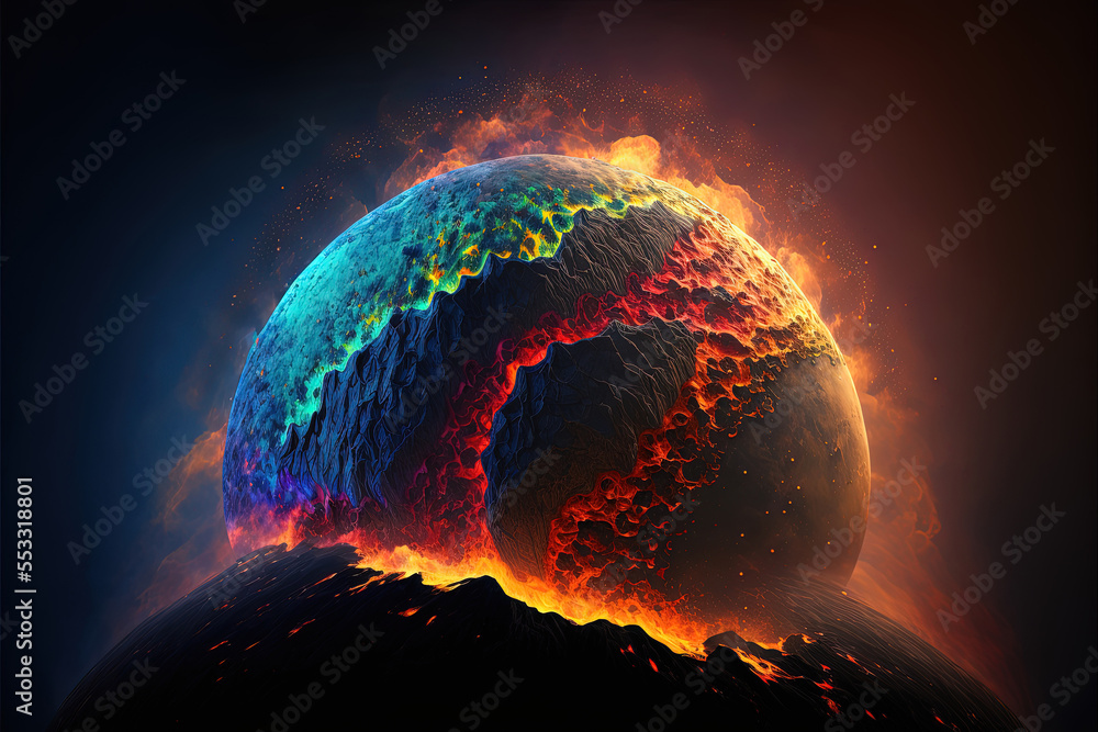 Exoplanetary Destruction, view from the surface of the exoplanet as ...