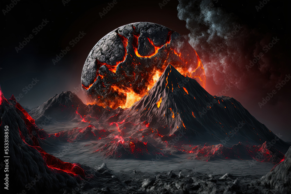 Final Moments of two Exoplanets, view from the surface of the exoplanet ...