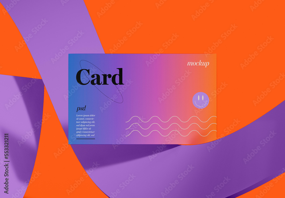 Horizontal Business Card Mockup Stock Template | Adobe Stock