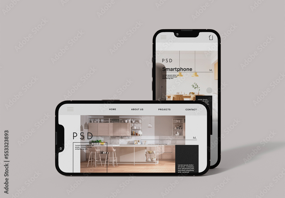 Smartphone for Application UI Designs Mockup Stock Template | Adobe Stock