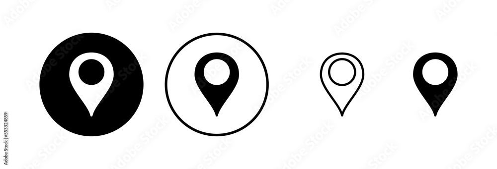 Pin icon vector illustration. Location sign and symbol. destination ...