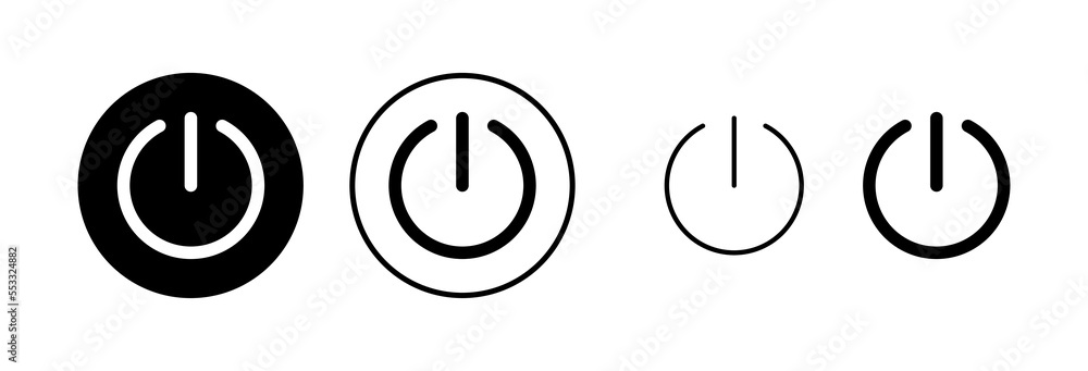 Power icon vector illustration. Power Switch sign and symbol. Electric ...