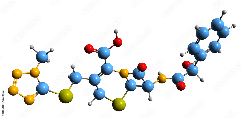 3D image of Cefamandole skeletal formula - molecular chemical structure ...