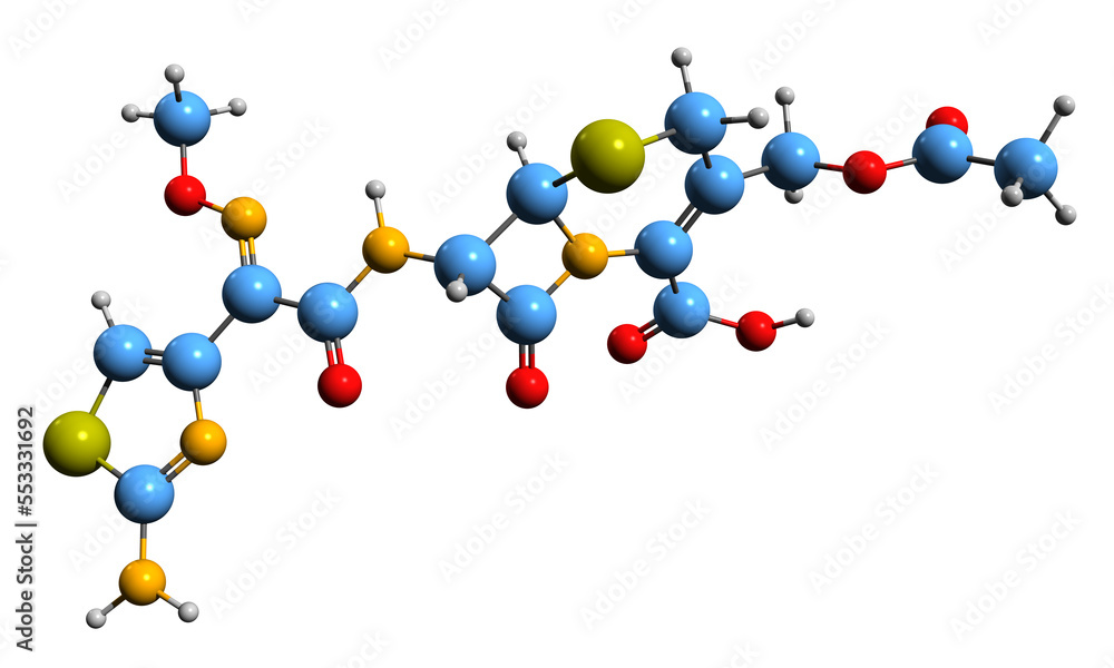 3D image of Cefotaxime skeletal formula - molecular chemical structure ...