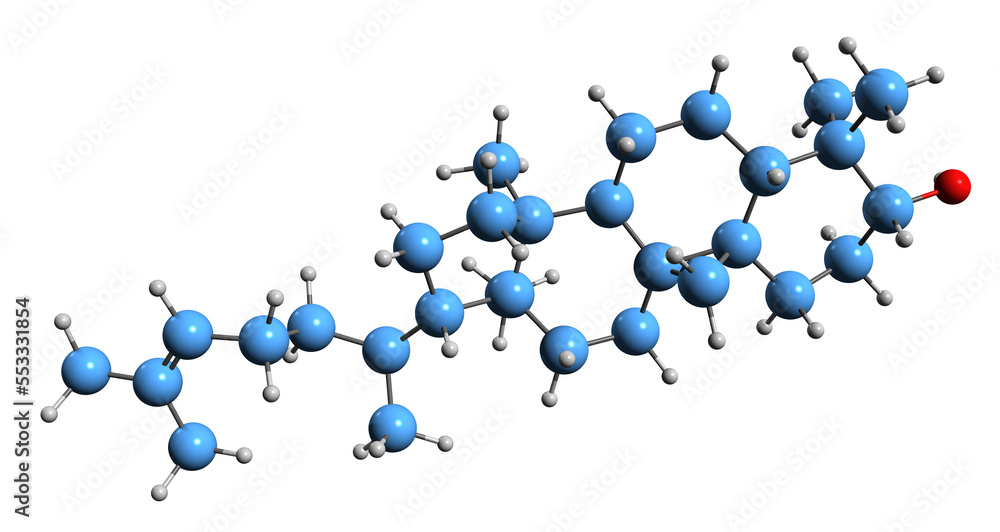 3D image of Cycloartenol skeletal formula - molecular chemical ...