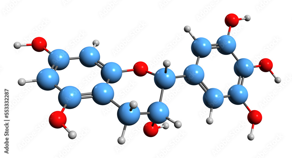 3D image of Gallocatechol skeletal formula - molecular chemical ...