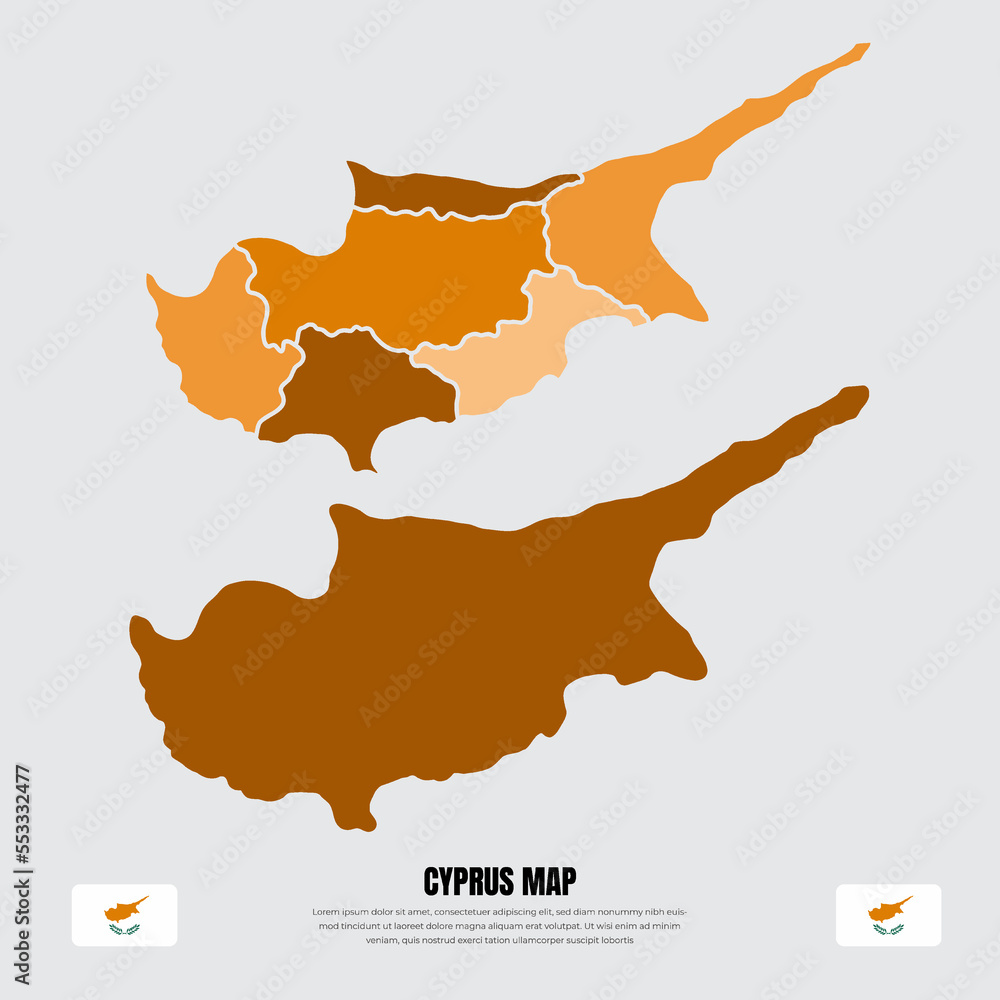 Vetor de Collection of silhouette Cyprus maps design vector. Cyprus ...
