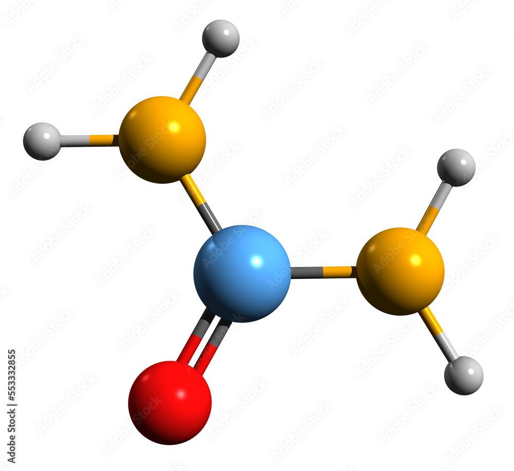 3D image of Urea skeletal formula - molecular chemical structure of ...