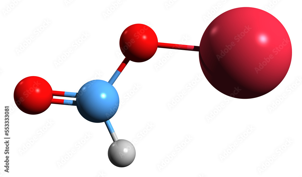 3D image of Sodium formate skeletal formula - molecular chemical ...