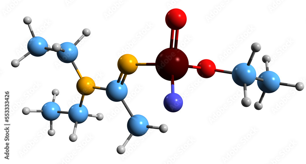 3D image of Novichok А-234 skeletal formula - molecular chemical ...
