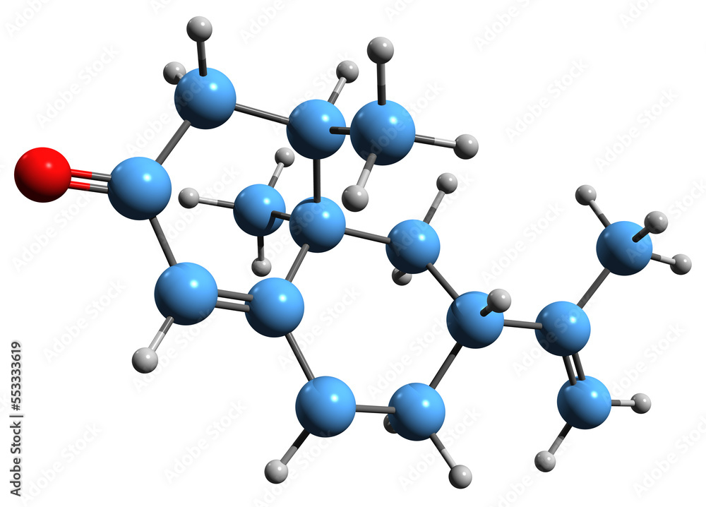 3D image of Nootkatone skeletal formula - molecular chemical structure ...