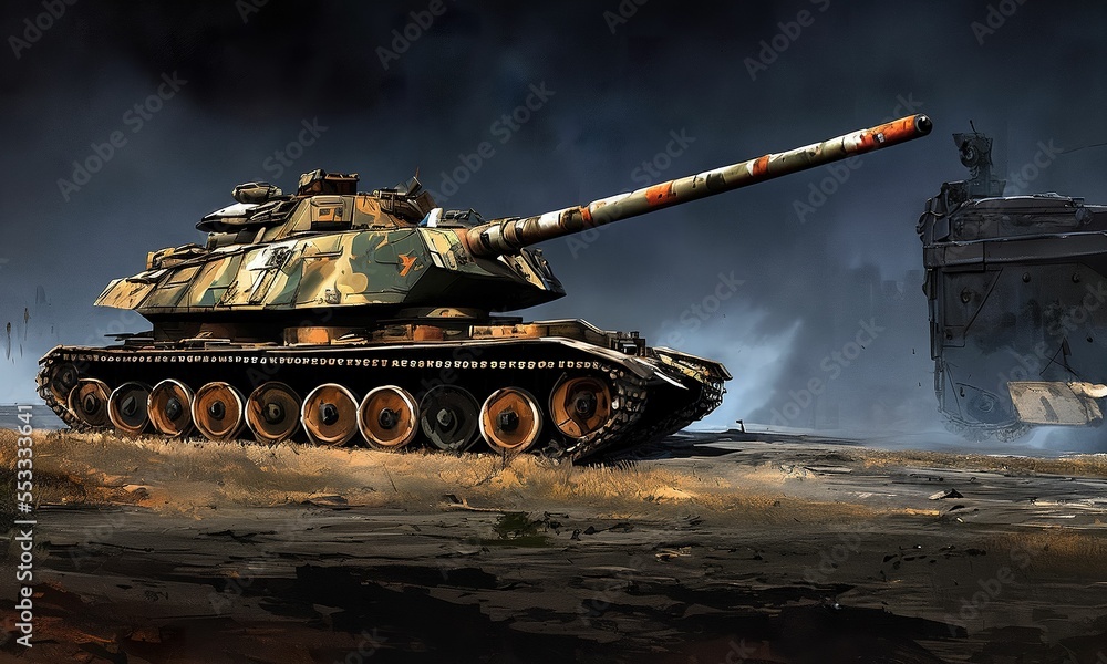 ภาพประกอบสต็อก Army tank sci-fi fantasy illustration conceptual ...