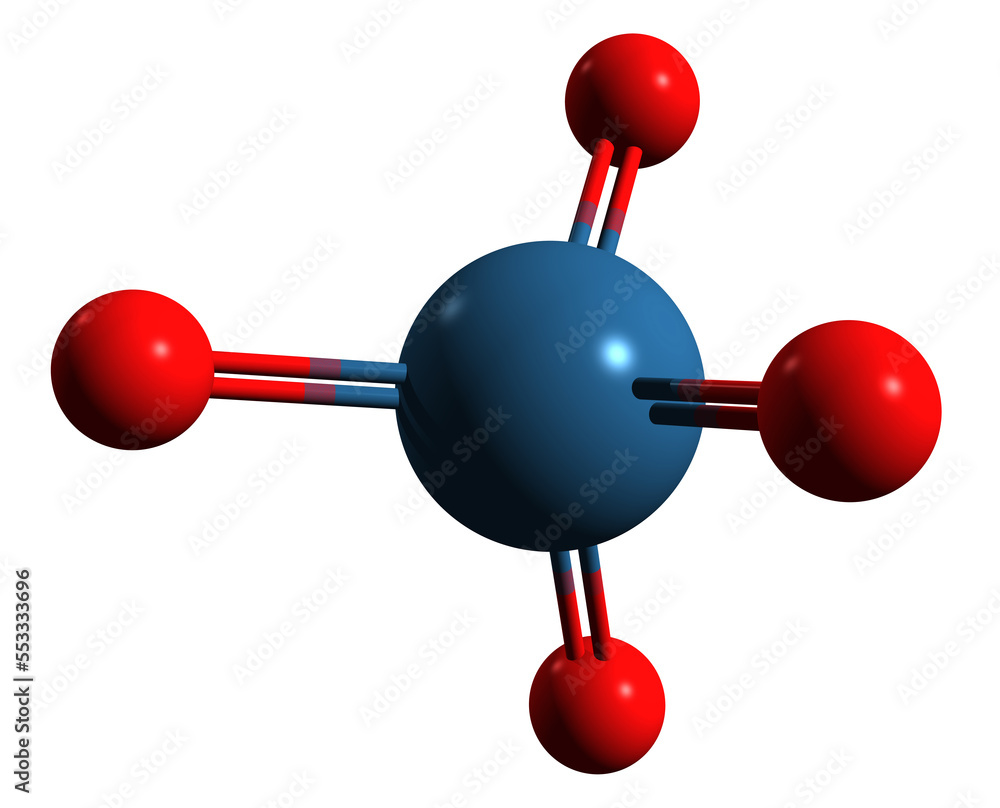 3D image of Osmium tetroxide skeletal formula - molecular chemical ...