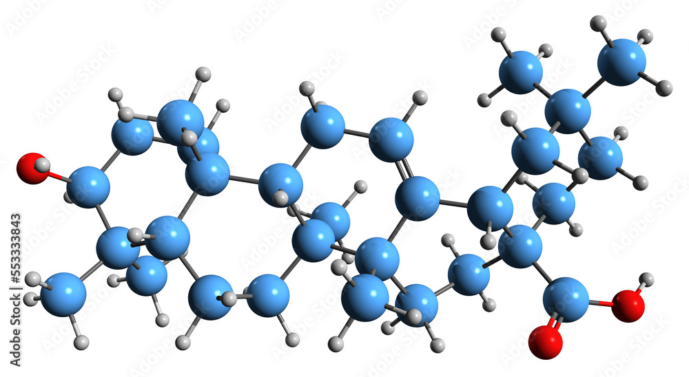 3D image of Oleanolic acid skeletal formula - molecular chemical ...