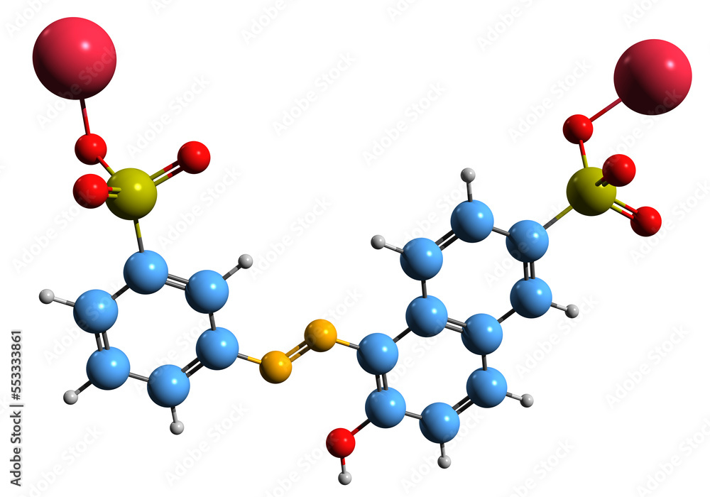 3D image of Orange GGN skeletal formula - molecular chemical structure ...