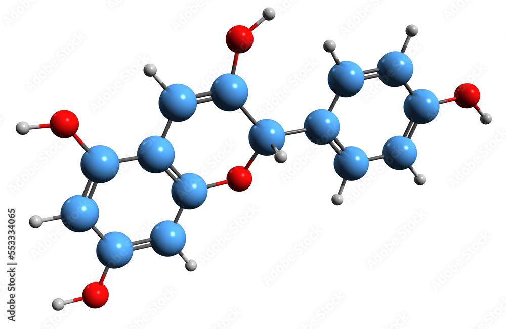 3D image of Pelargonidin skeletal formula - molecular chemical ...