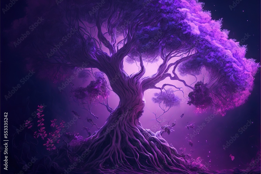 Purple Magical and Ethereal Tree, Reflecting and remembering the ...
