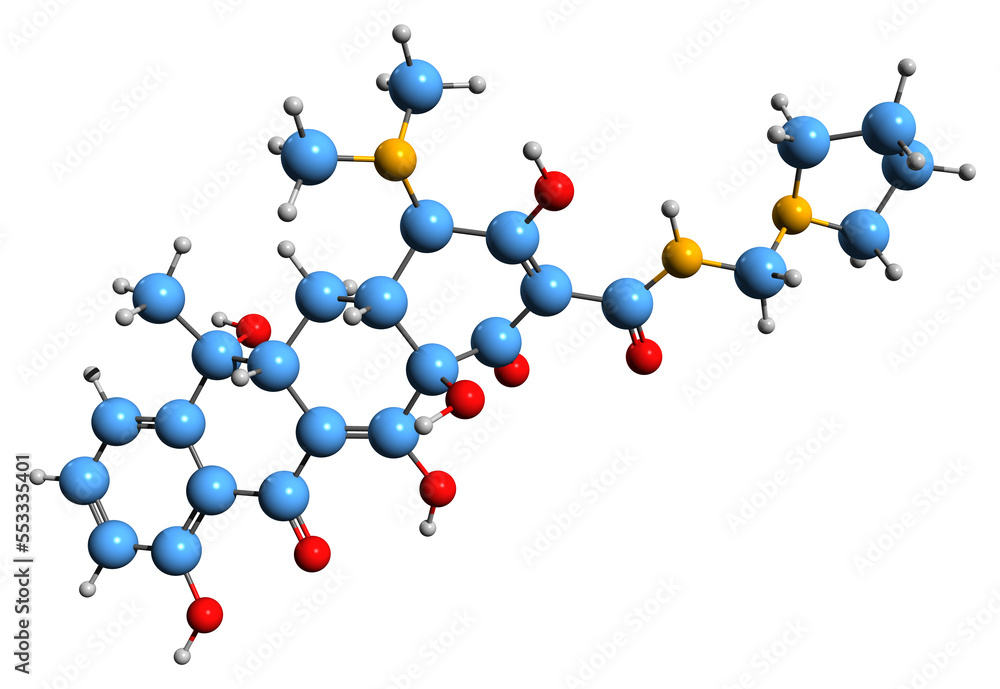 3D image of Rolitetracycline skeletal formula - molecular chemical ...