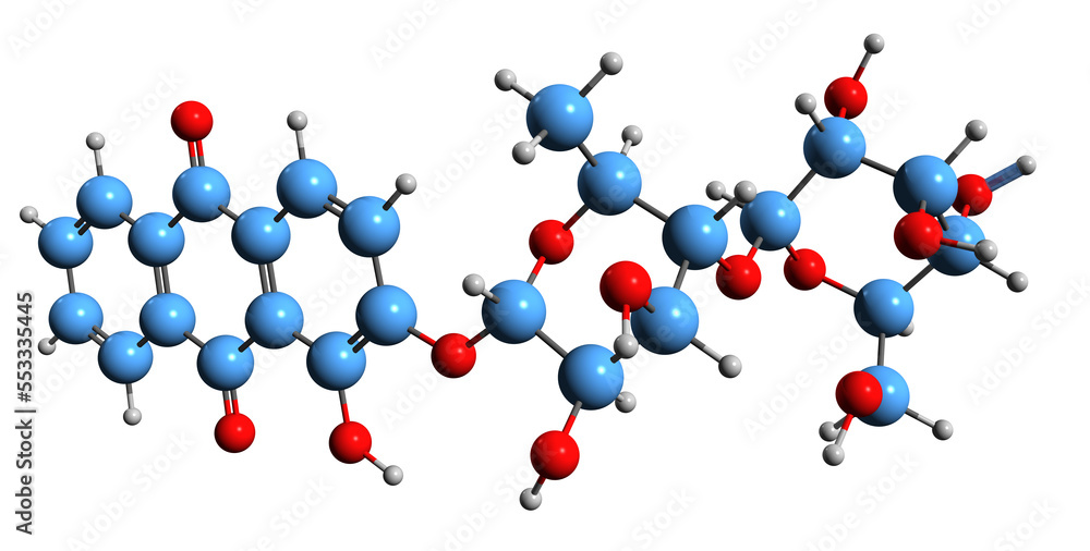 3D image of Rubierythric acid skeletal formula - molecular chemical ...