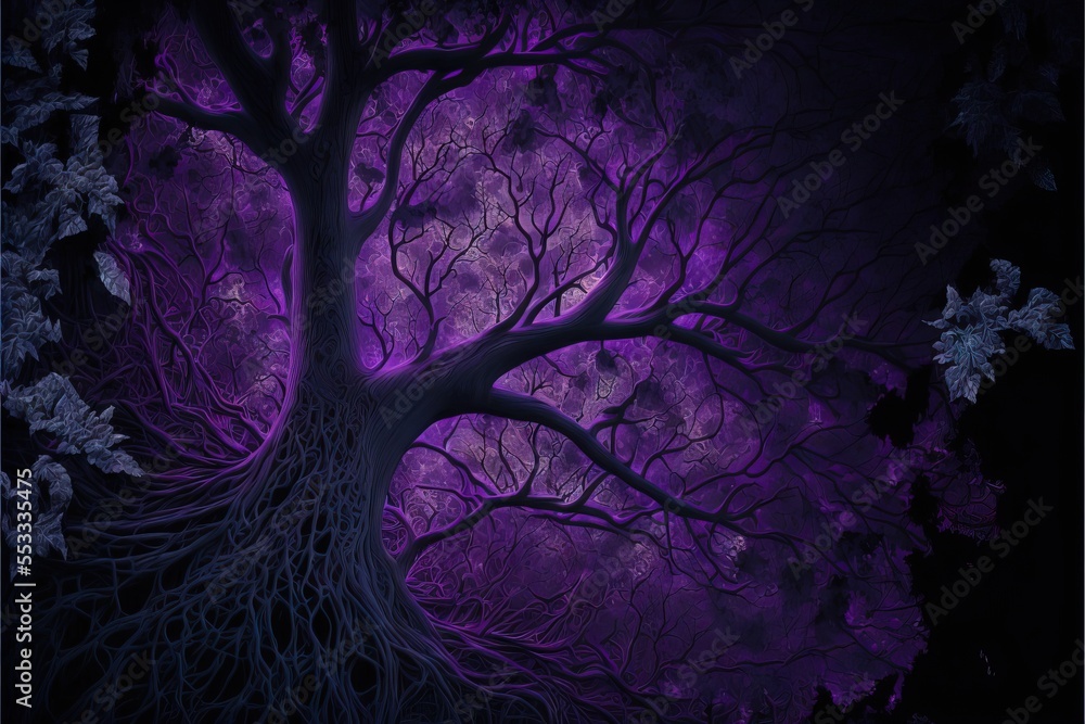 Purple Magical and Ethereal Tree, Reflecting and remembering the ...