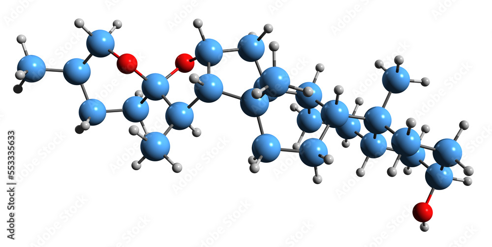 3D image of Sarsasapogenin skeletal formula - molecular chemical ...