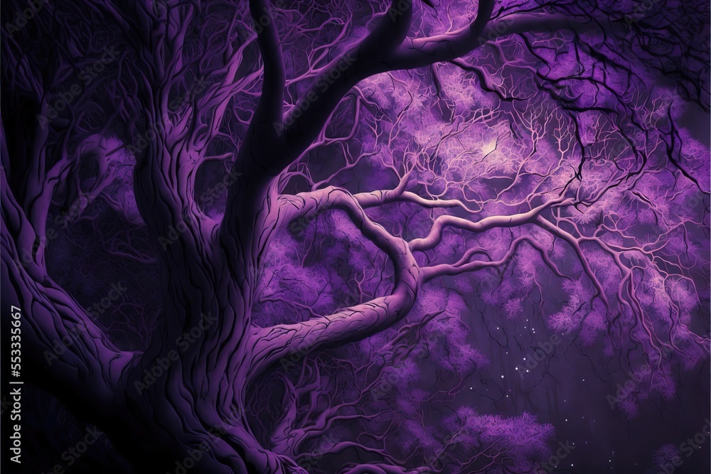 Purple Magical and Ethereal Tree, Reflecting and remembering the ...