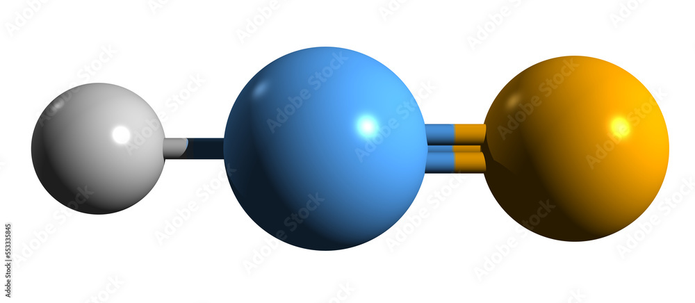 3D image of Hydrogen cyanide skeletal formula - molecular chemical ...
