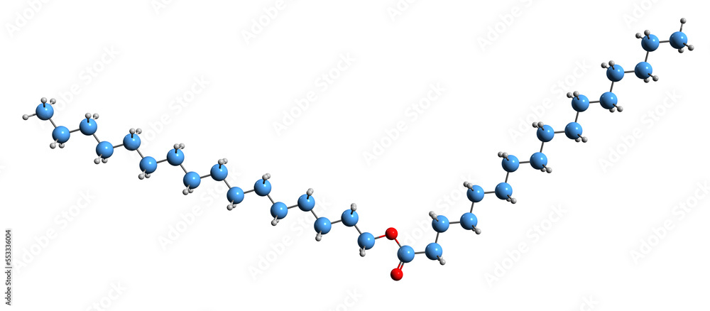 Poster 3D image of cetyl palmitate skeletal formula - molecular ...