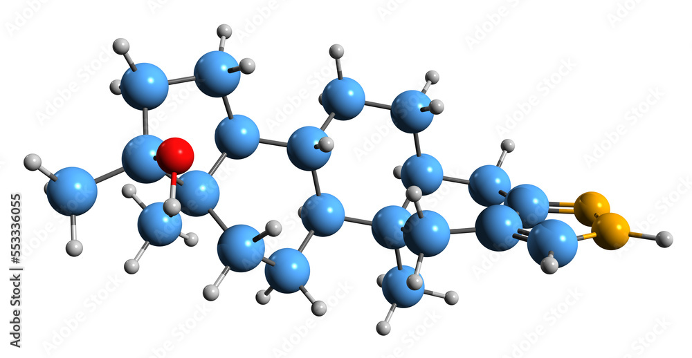 3D image of Stanozolol skeletal formula - molecular chemical structure ...