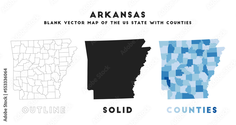 Arkansas map. Borders of Arkansas for your infographic. Vector us state ...