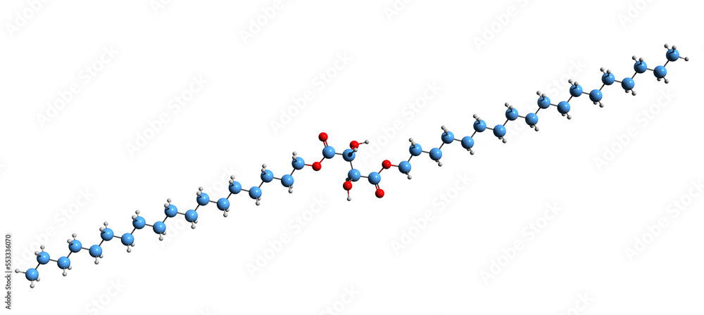 3D image of Stearyl tartrate skeletal formula - molecular chemical ...