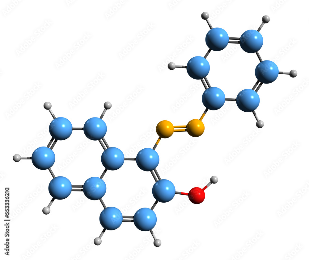 3D image of Sudan I skeletal formula - molecular chemical structure of ...