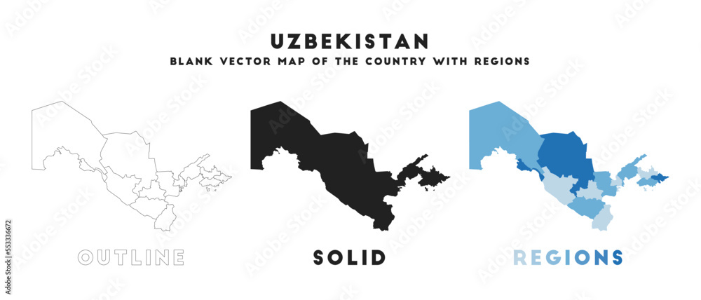 Uzbekistan map. Borders of Uzbekistan for your infographic. Vector ...