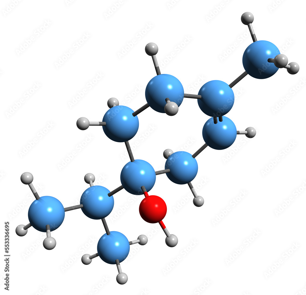 3D image of Terpineol skeletal formula - molecular chemical structure ...