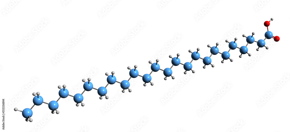 3D image of Lignoceric acid skeletal formula - molecular chemical ...