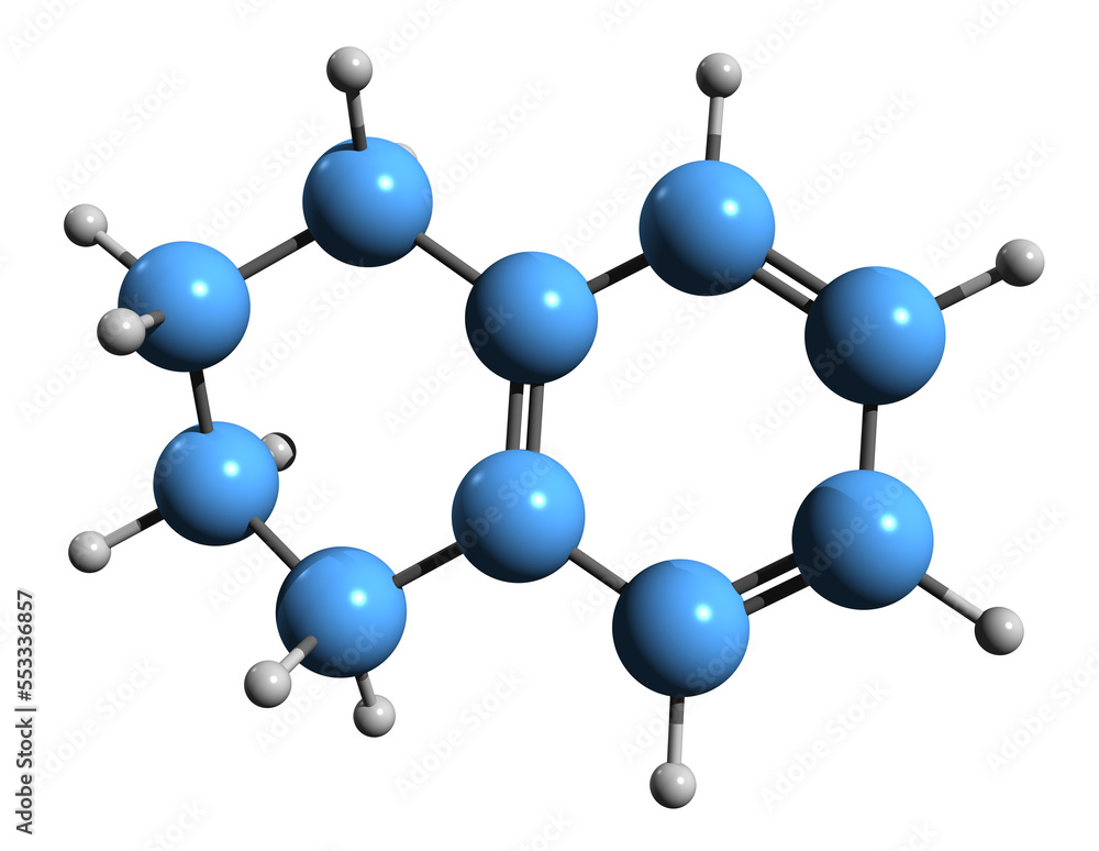 3D image of Tetralin skeletal formula - molecular chemical structure of ...