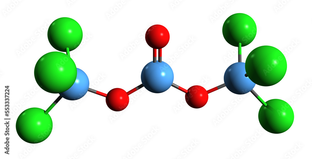 3D image of Triphosgene skeletal formula - molecular chemical structure ...