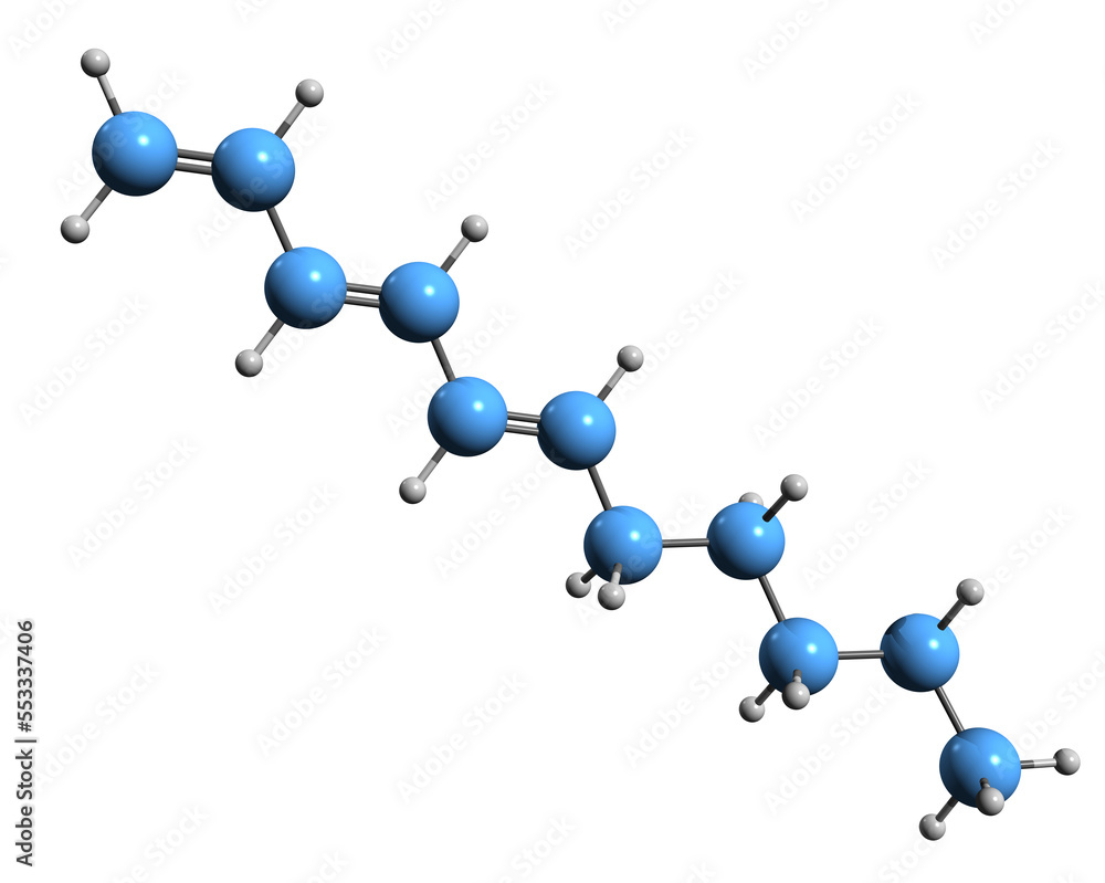3D image of Undecatriene skeletal formula - molecular chemical ...