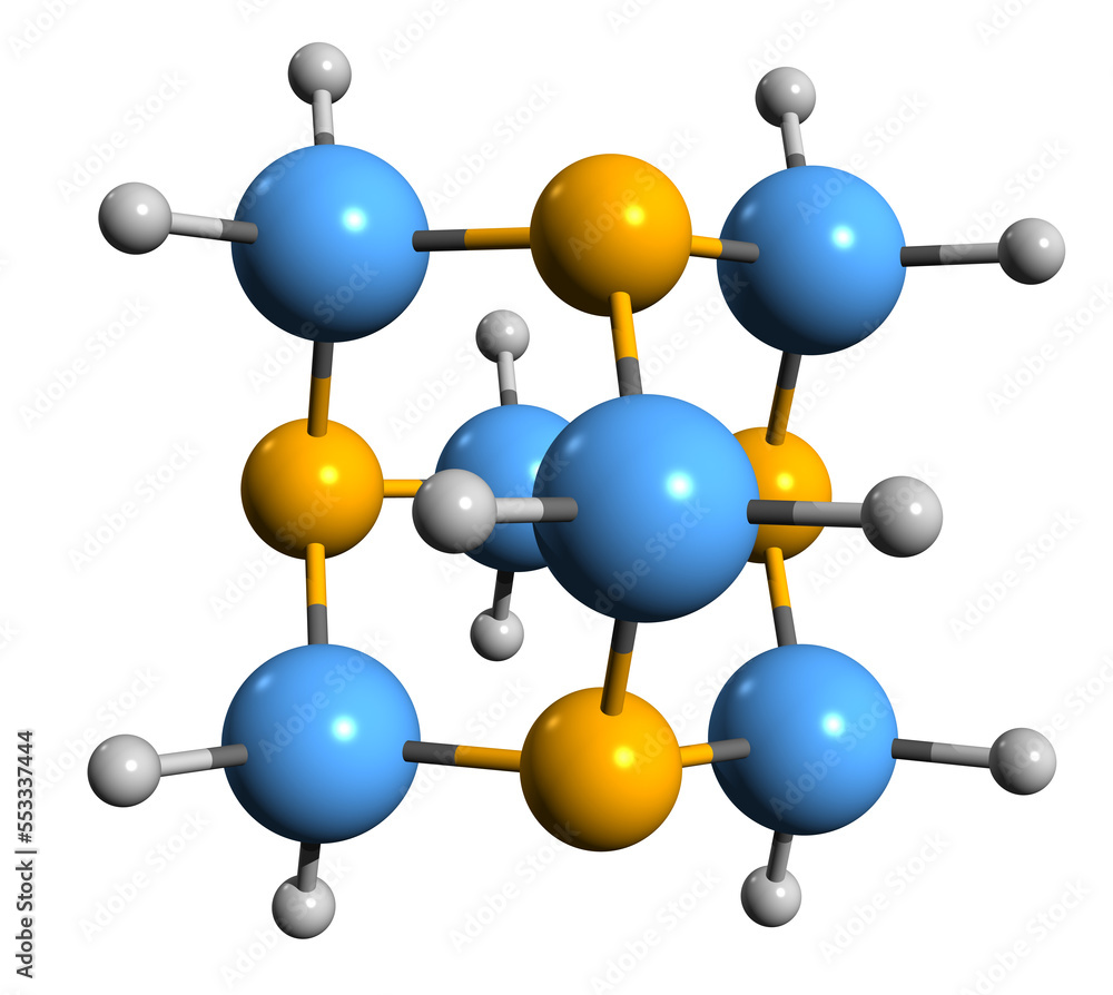 3D image of Hexamethylenetetramine skeletal formula - molecular ...