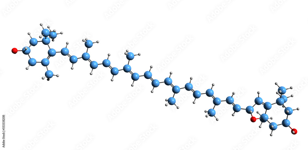 3D image of Flavoxanthin skeletal formula - molecular chemical ...