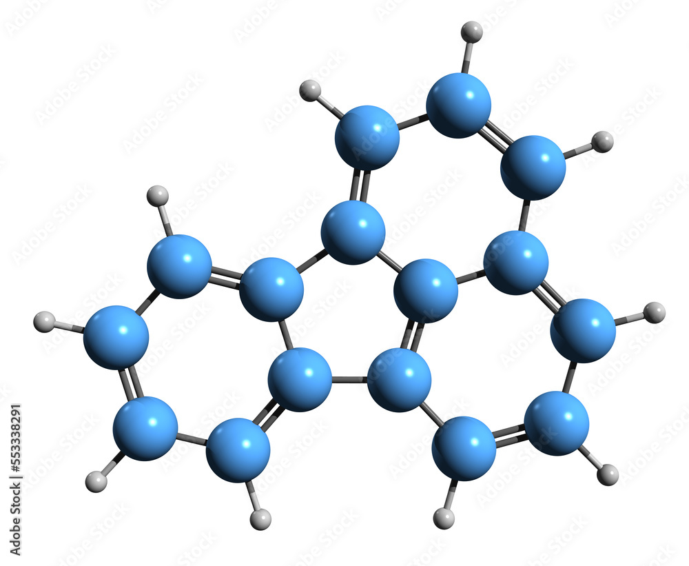 3D image of Fluoranthene skeletal formula - molecular chemical ...