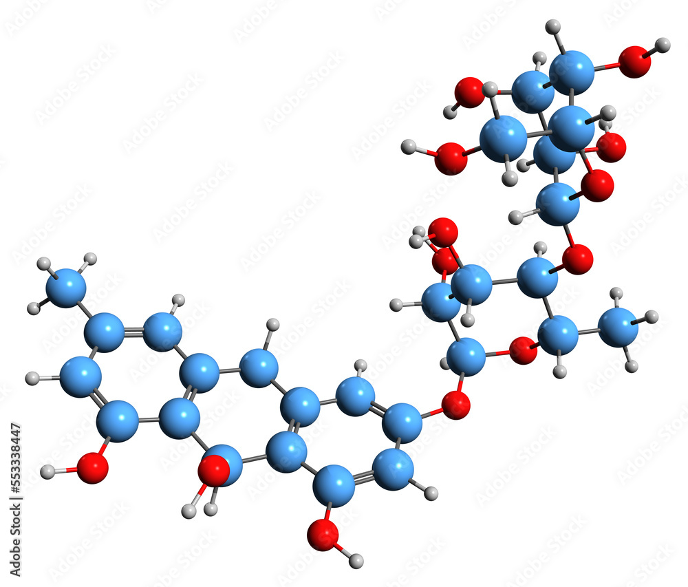 3D image of frangularoside skeletal formula - molecular chemical ...