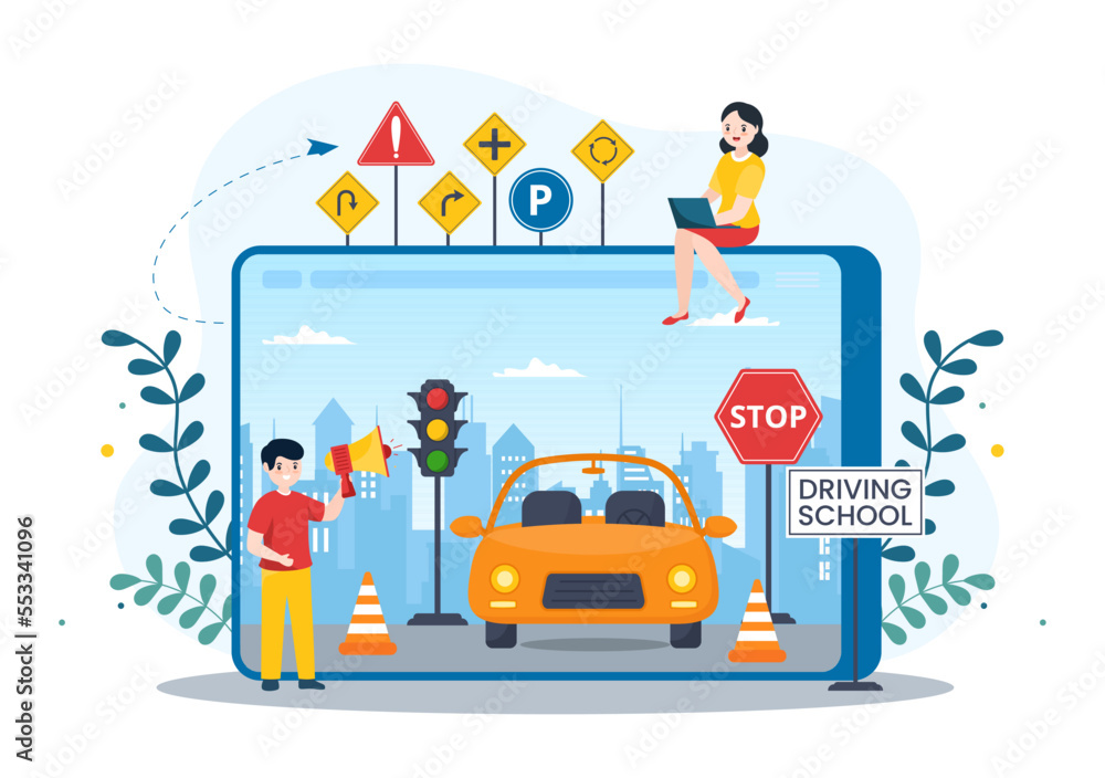 Driving School with Education Process of Car Training and Learning to ...