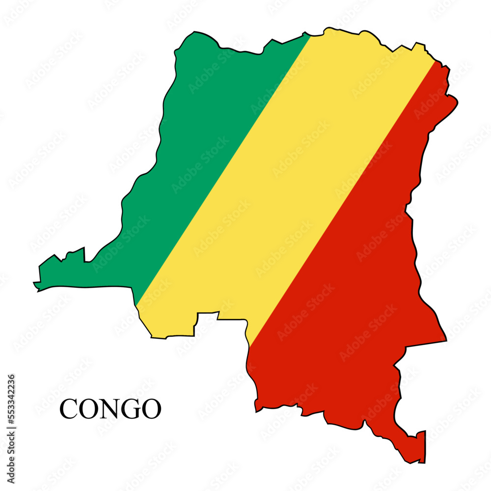 Republic of the Congo map vector illustration. Global economy. Famous ...