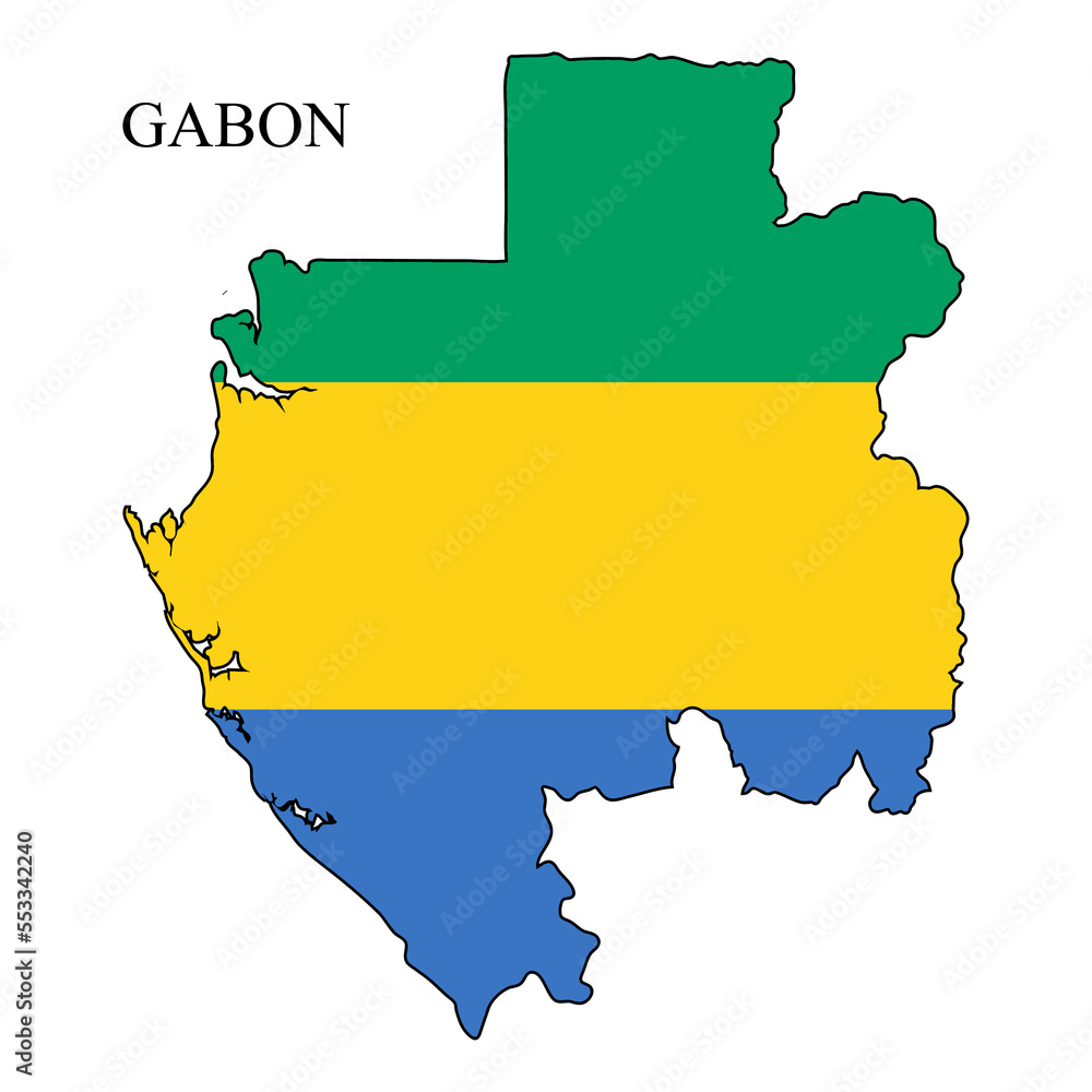 Gabon map vector illustration. Global economy. Famous country. Central ...