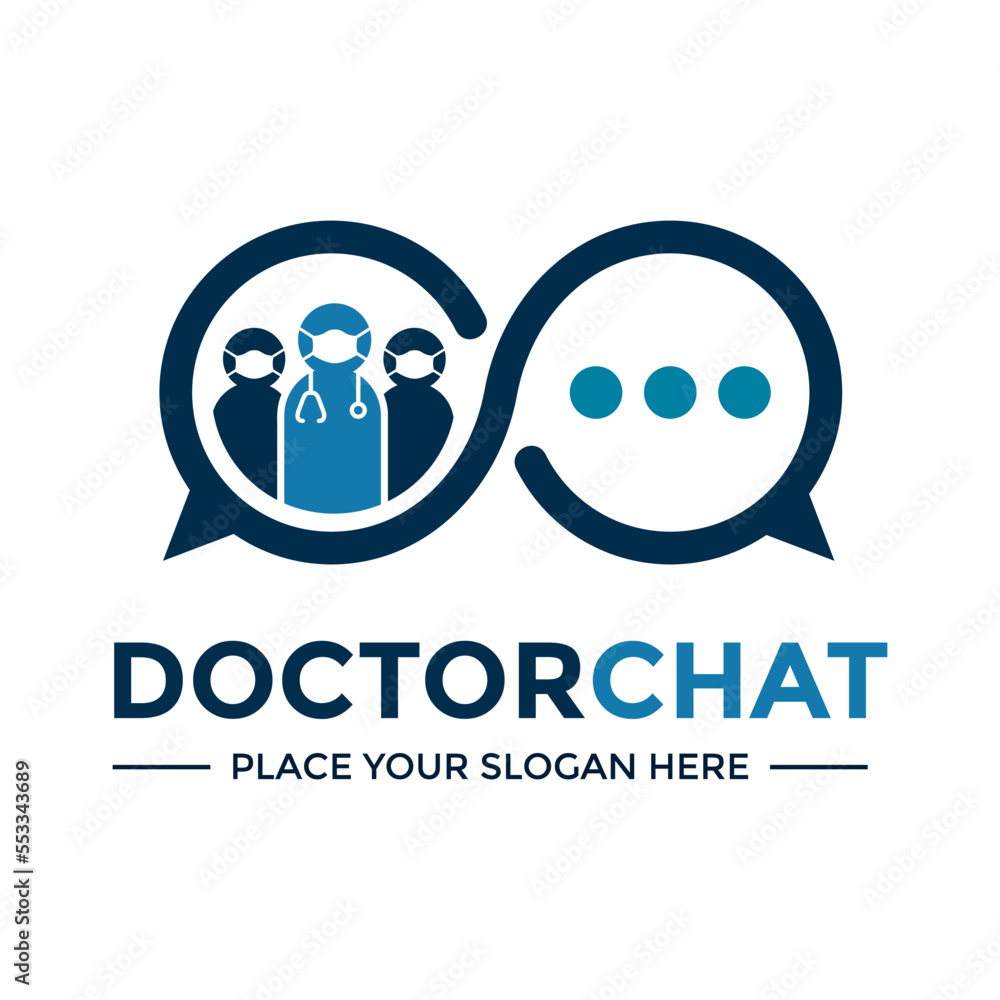 Doctor chat vector logo template Stock Vector | Adobe Stock