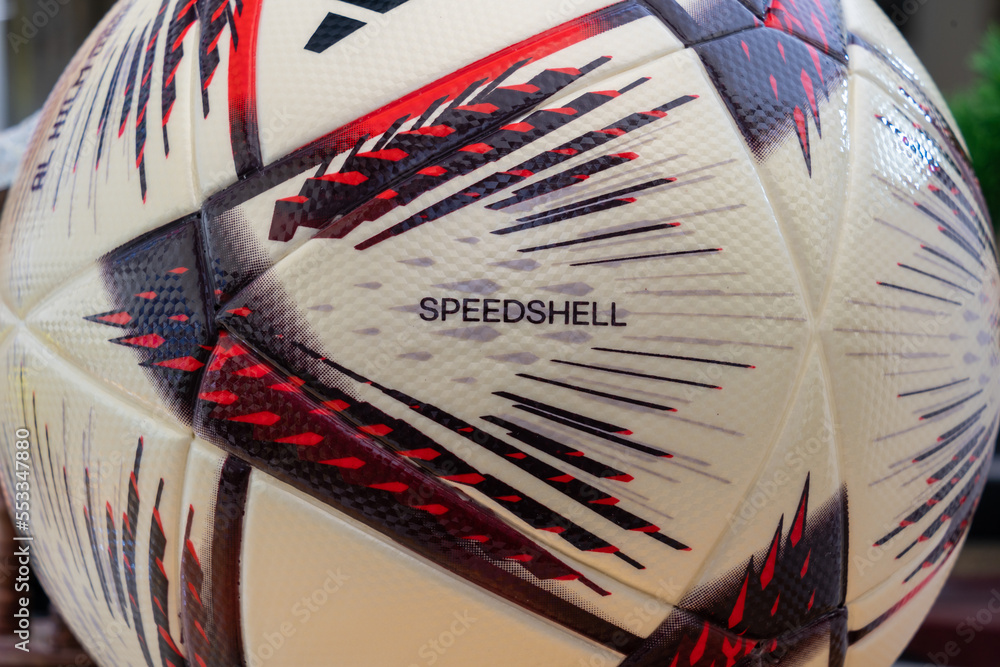 Close up of the adidas Al Hilm ball which is the official match ball ...