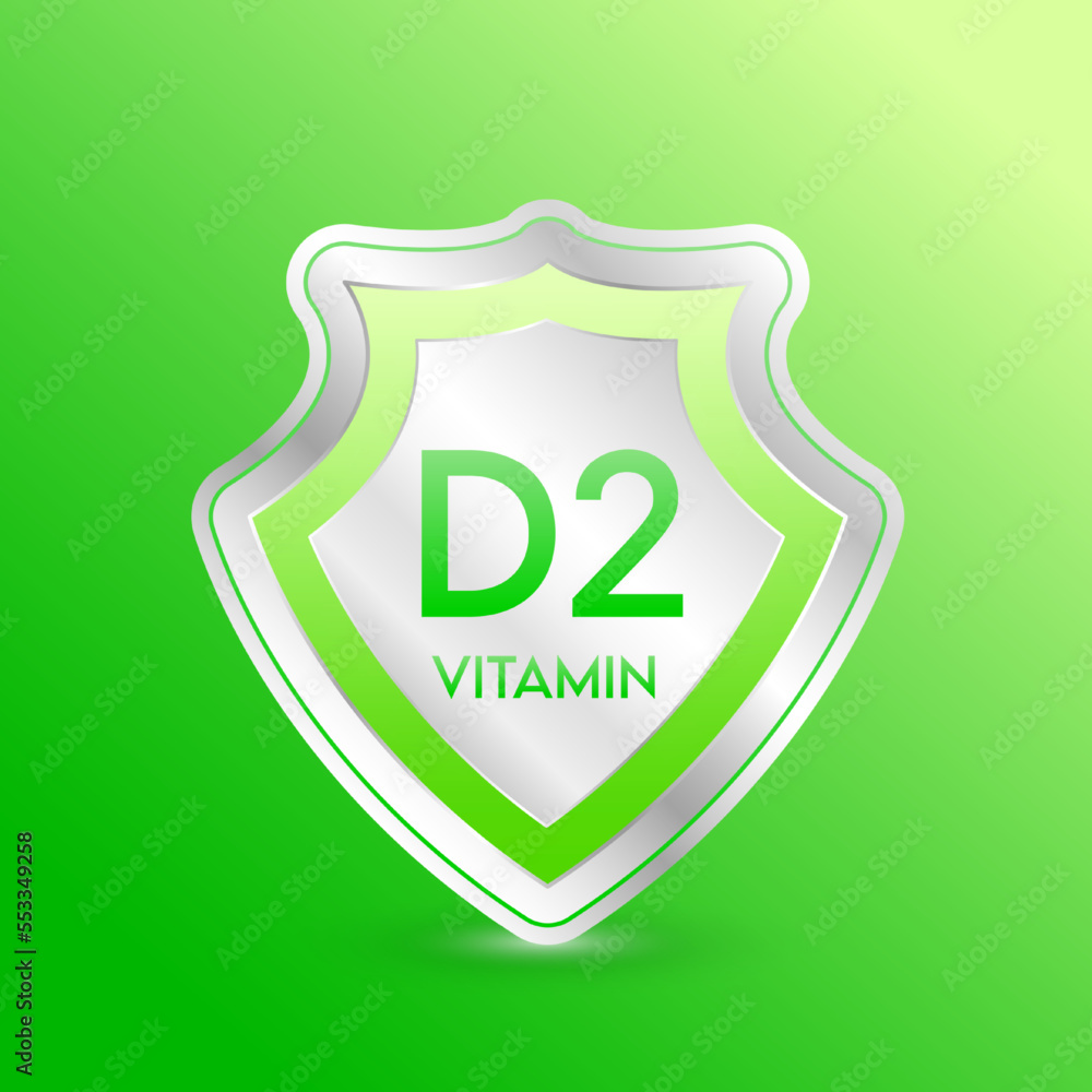 Vitamin D2 shield green. Protect the body stay healthy. For nutrition ...